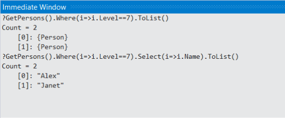 Debugging code using LINQ and Lambda Expressions in VS 2015 | Ovais TechBlogs